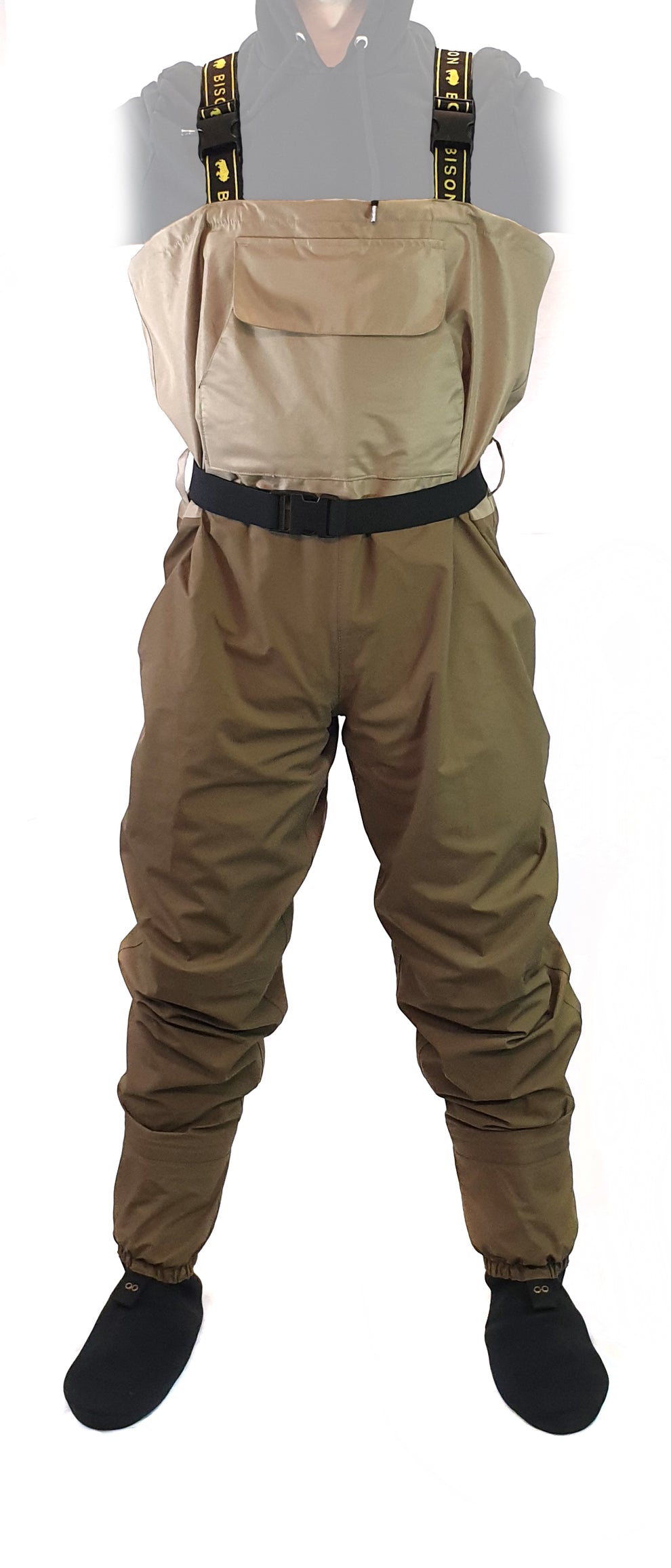 BISON BREATHABLE CHEST WADERS COMPLETE WITH FELT OR RUBBER SOLE MK2 WA ...